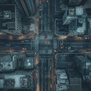 Modern City Battlemaps, Dnd Maps, Modern Maps, Cyberpunk, City, Gridded ...