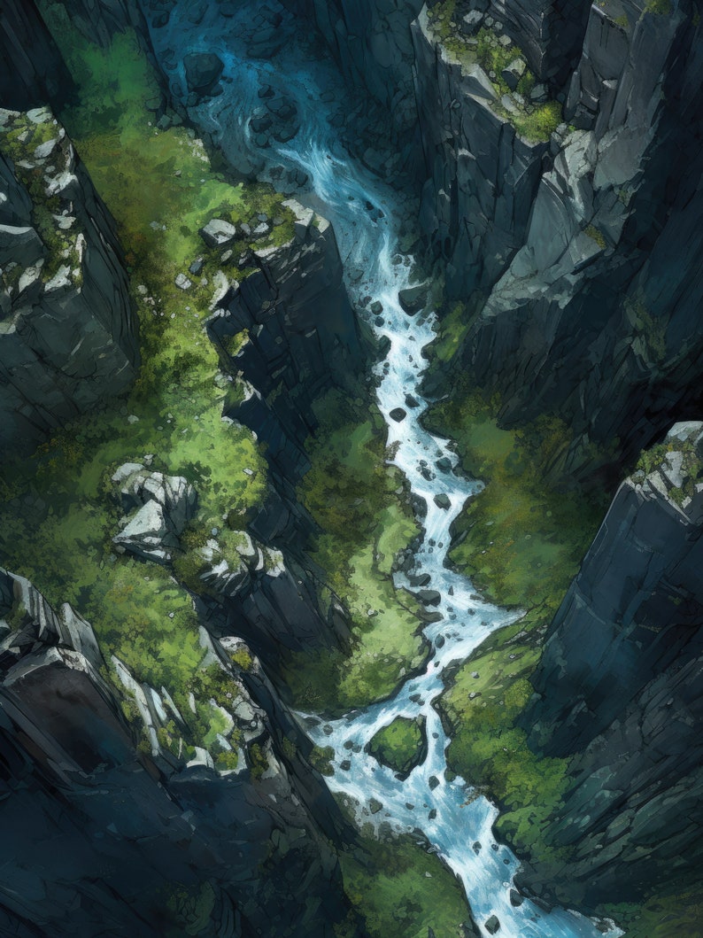 Mountain Battlemaps, Dnd Maps, Cave Map, River Map, D&D, Pathfinder ...