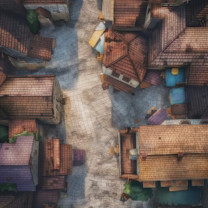 City Battlemaps, Town, Village, Dnd Maps, D&D, Pathfinder, Gridded Maps ...