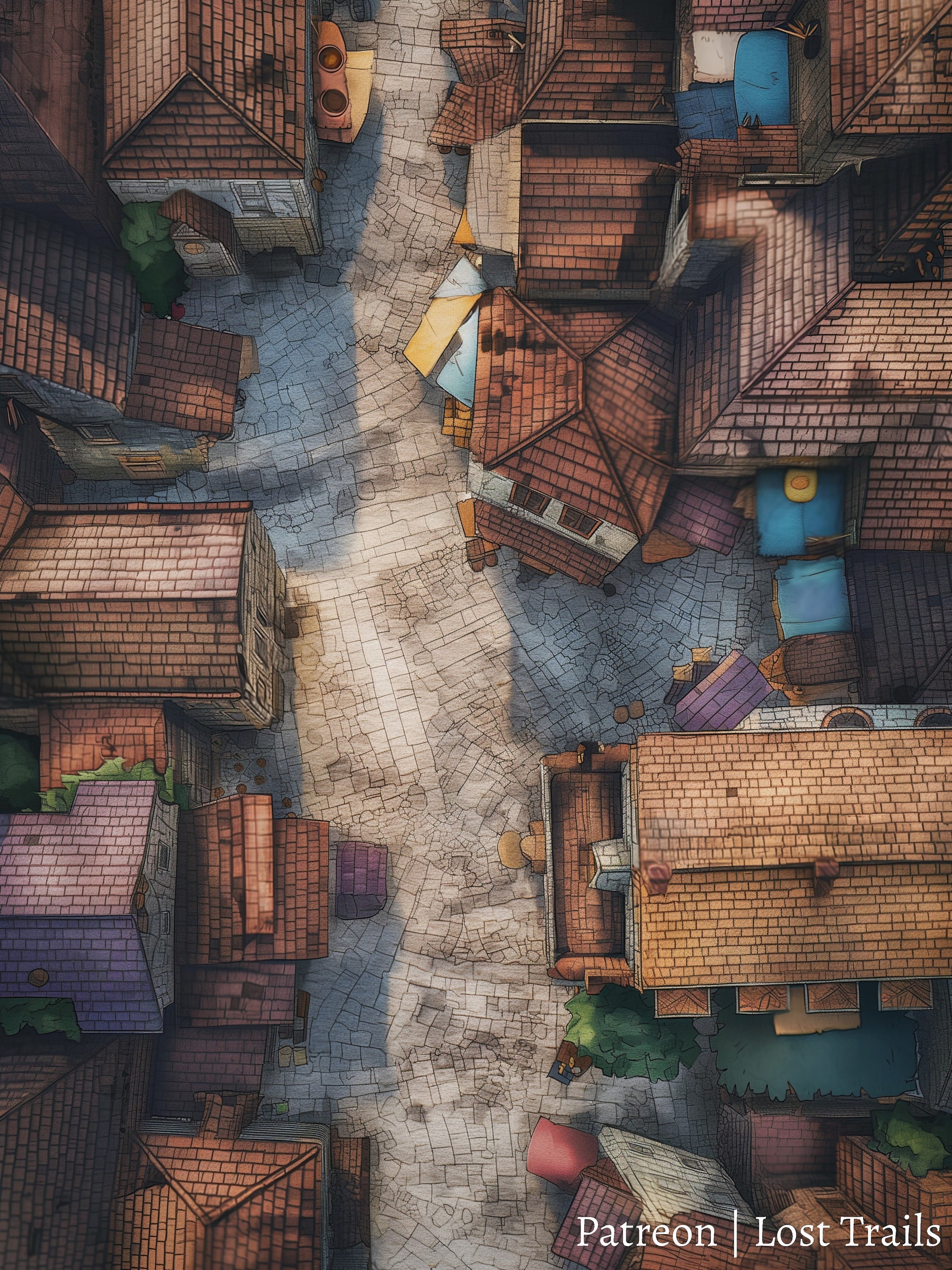 City Battlemaps, Town, Village, Dnd Maps, D&D, Pathfinder, Gridded Maps ...