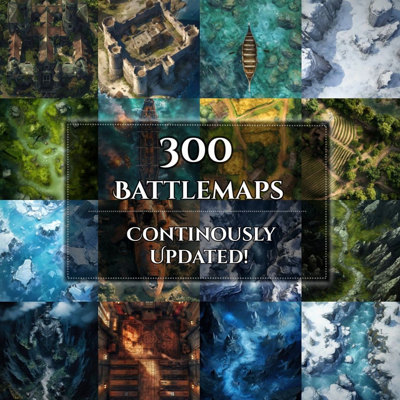 300 Battlemaps for Dungeons & Dragons, Dnd Maps, Gridded Maps, Fantasy ...