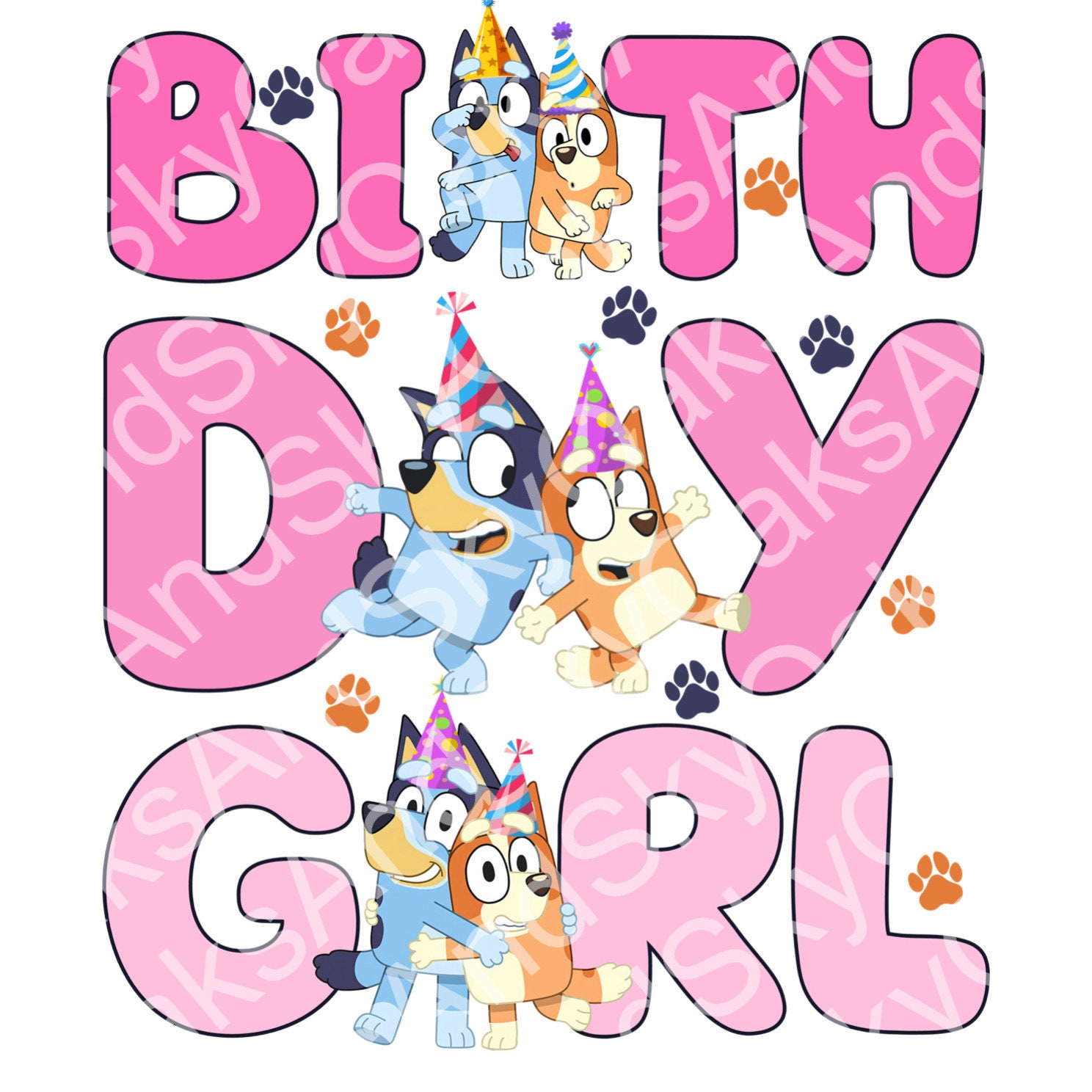 Bluey Birthday Girl Png , Bluey Birthday PNG, Bluey Party Png, Bluey ...