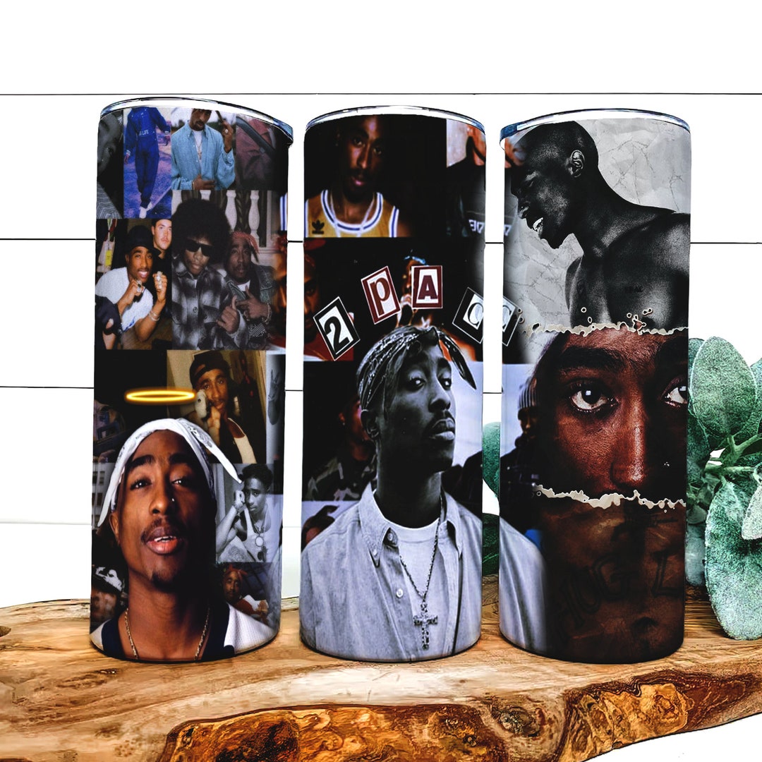 Tupac Famous Rapper 20 Oz Skinny Tumbler Wrap Png Sublimation ...