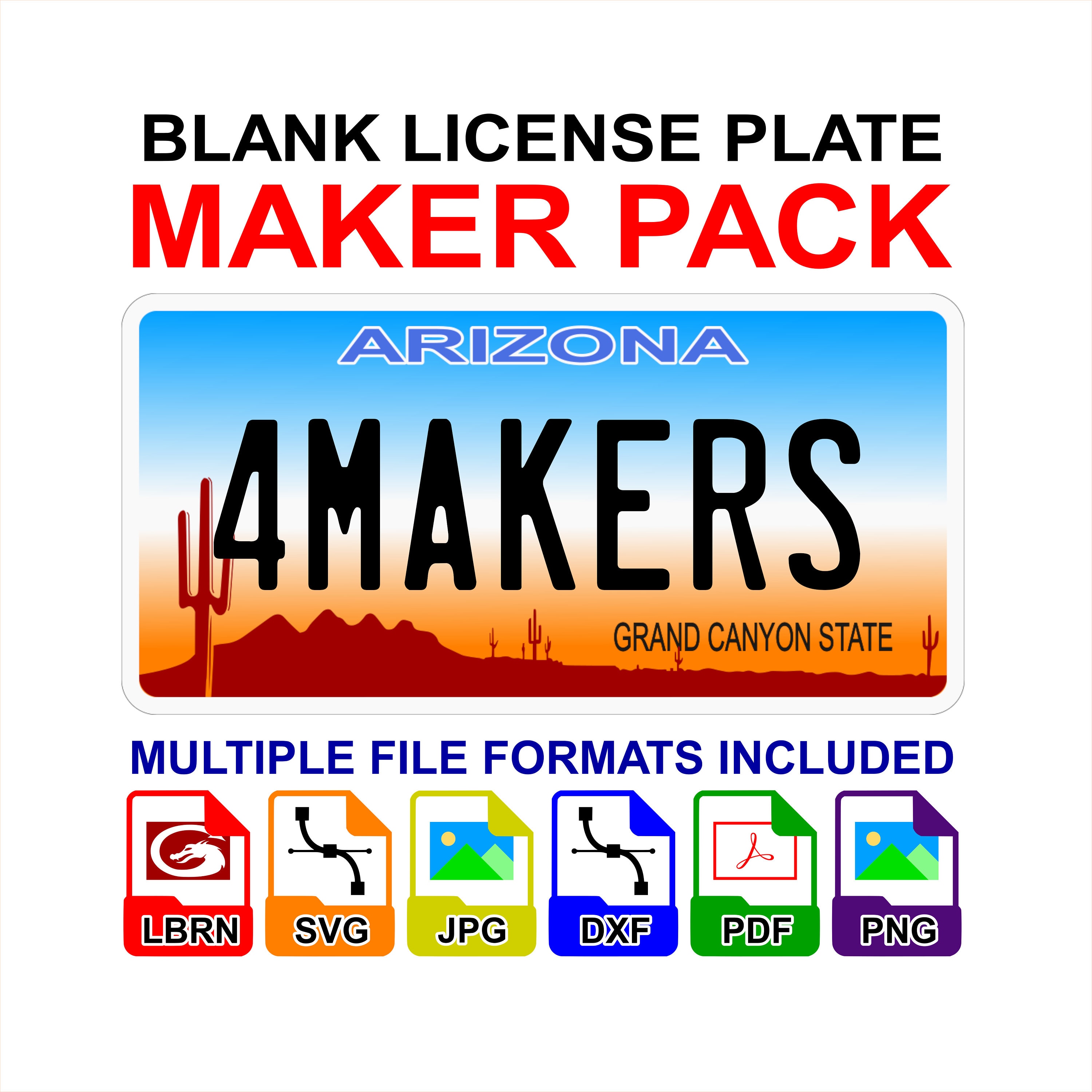 Arizona AZ State License Plate Layered SVG Digital File - Lightburn ...