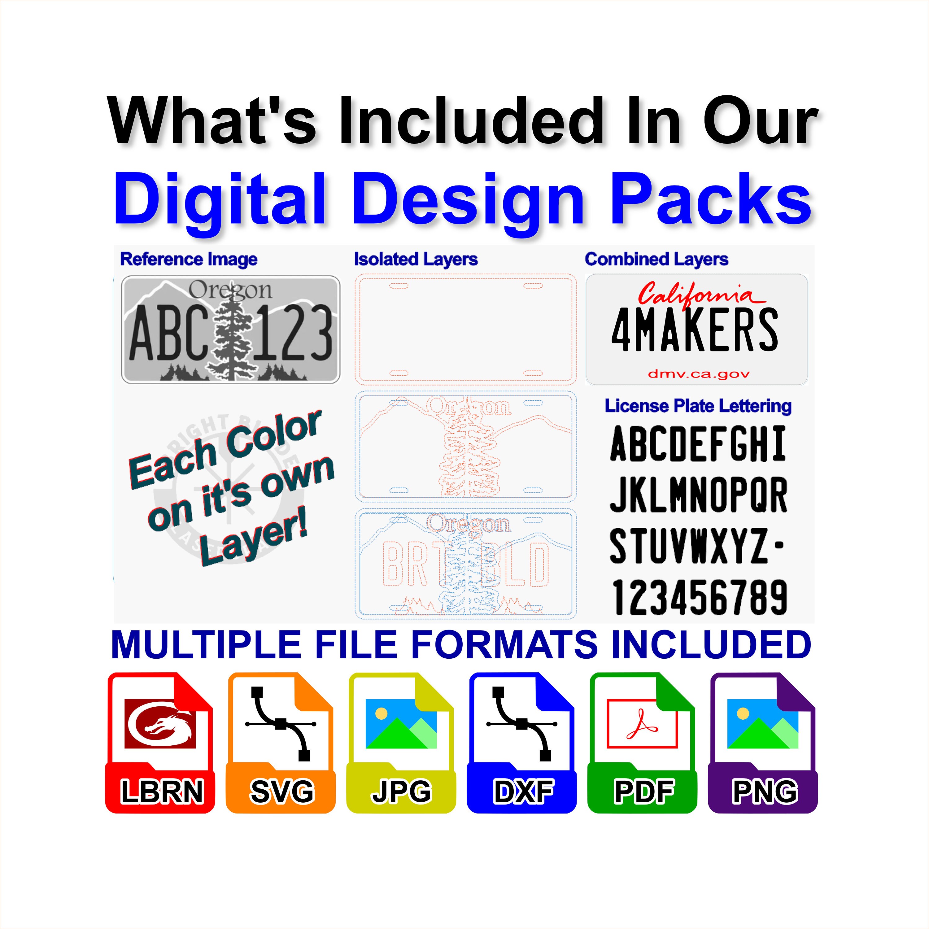 California CA State License Plate Layered SVG Digital File - Lightburn ...