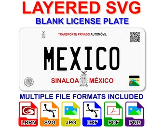 Ciudad De Mexico License Plate Digital File Layered SVG Lightburn ...