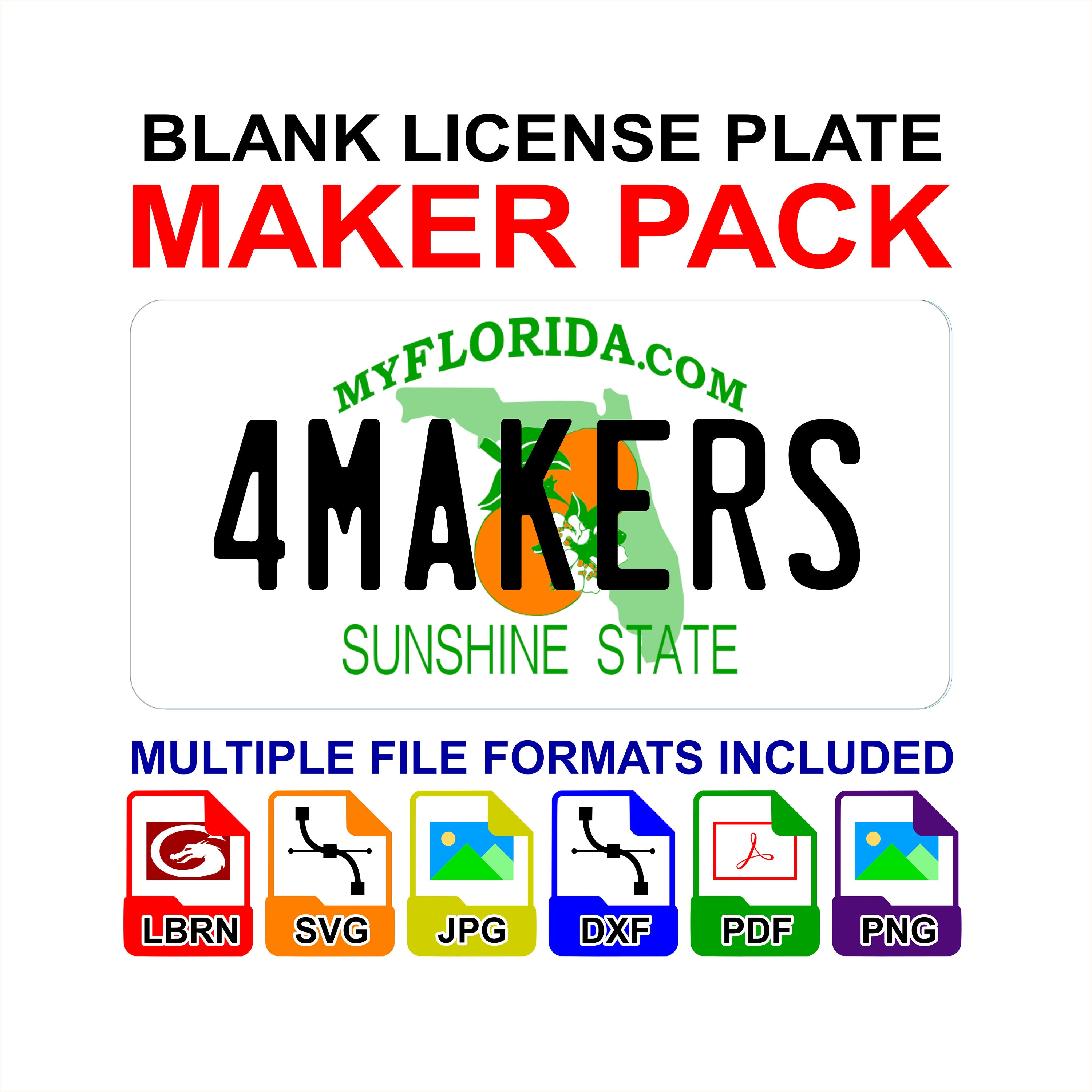 Florida FL License Plate Digital File Layered SVG - Lightburn Cricut ...