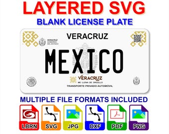 Colima Mexico License Plate Digital File Layered SVG Cricut Glowforge ...