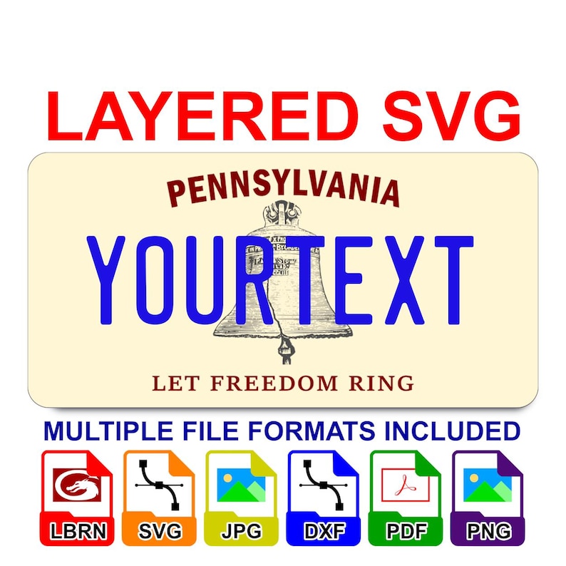 Pennsylvania License Plate SVG: Laser Cut File for Cricut, Glowforge ...