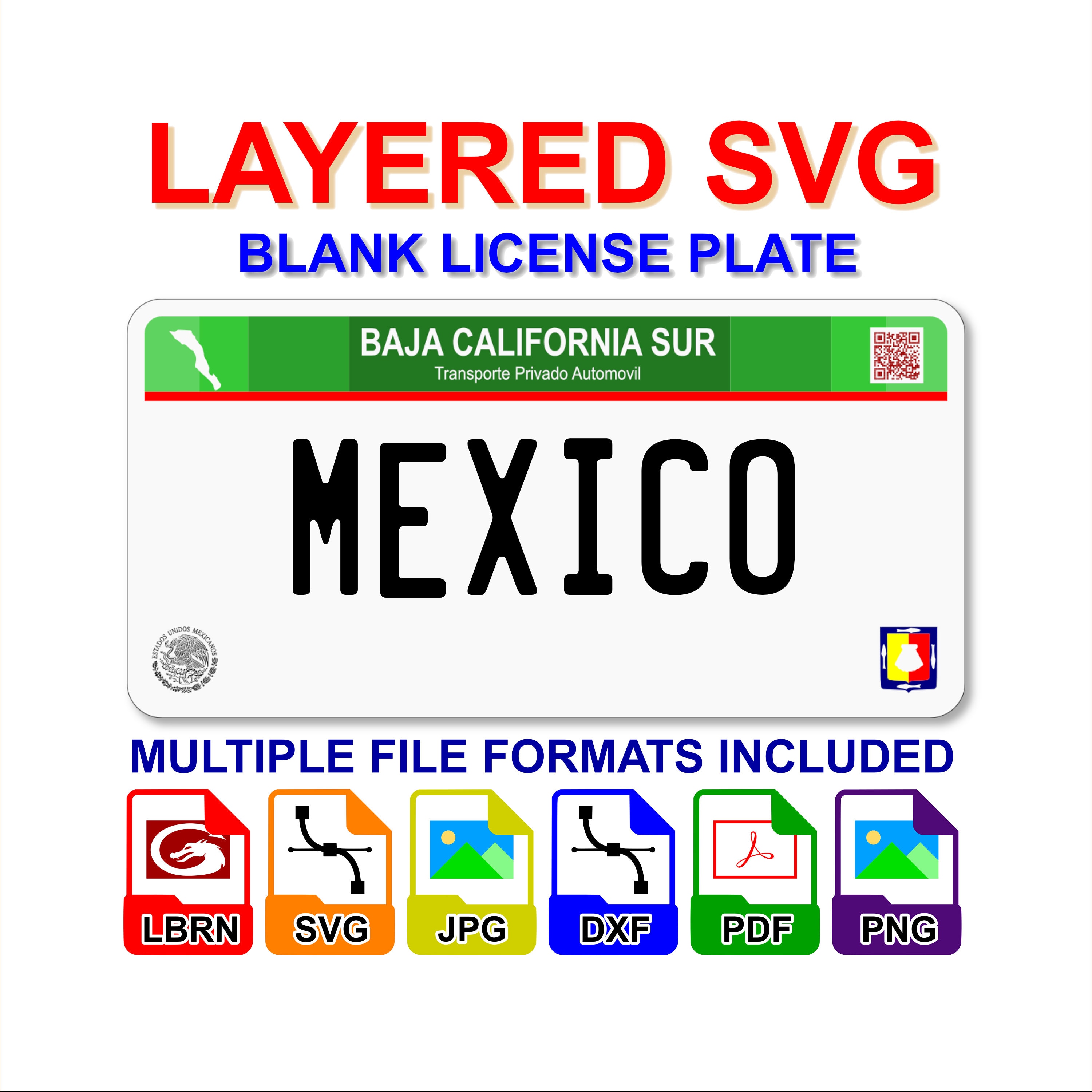 Baja California Sur Mexico License Plate SVG: Laser Cut Files (digital ...