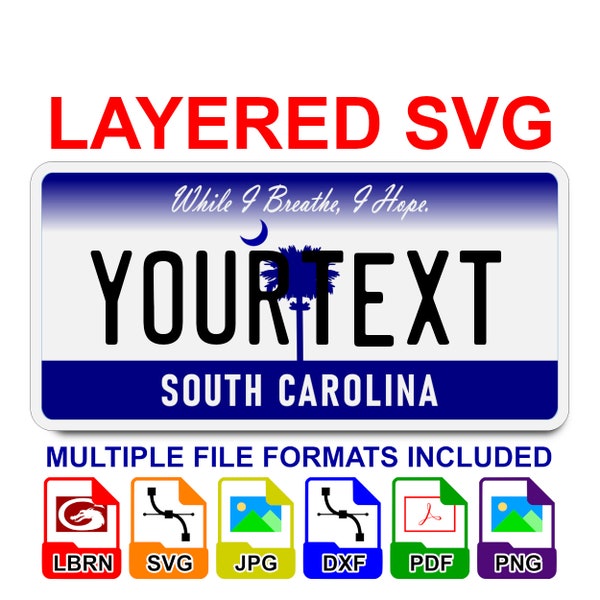 South Carolina License Plate Svg - Etsy