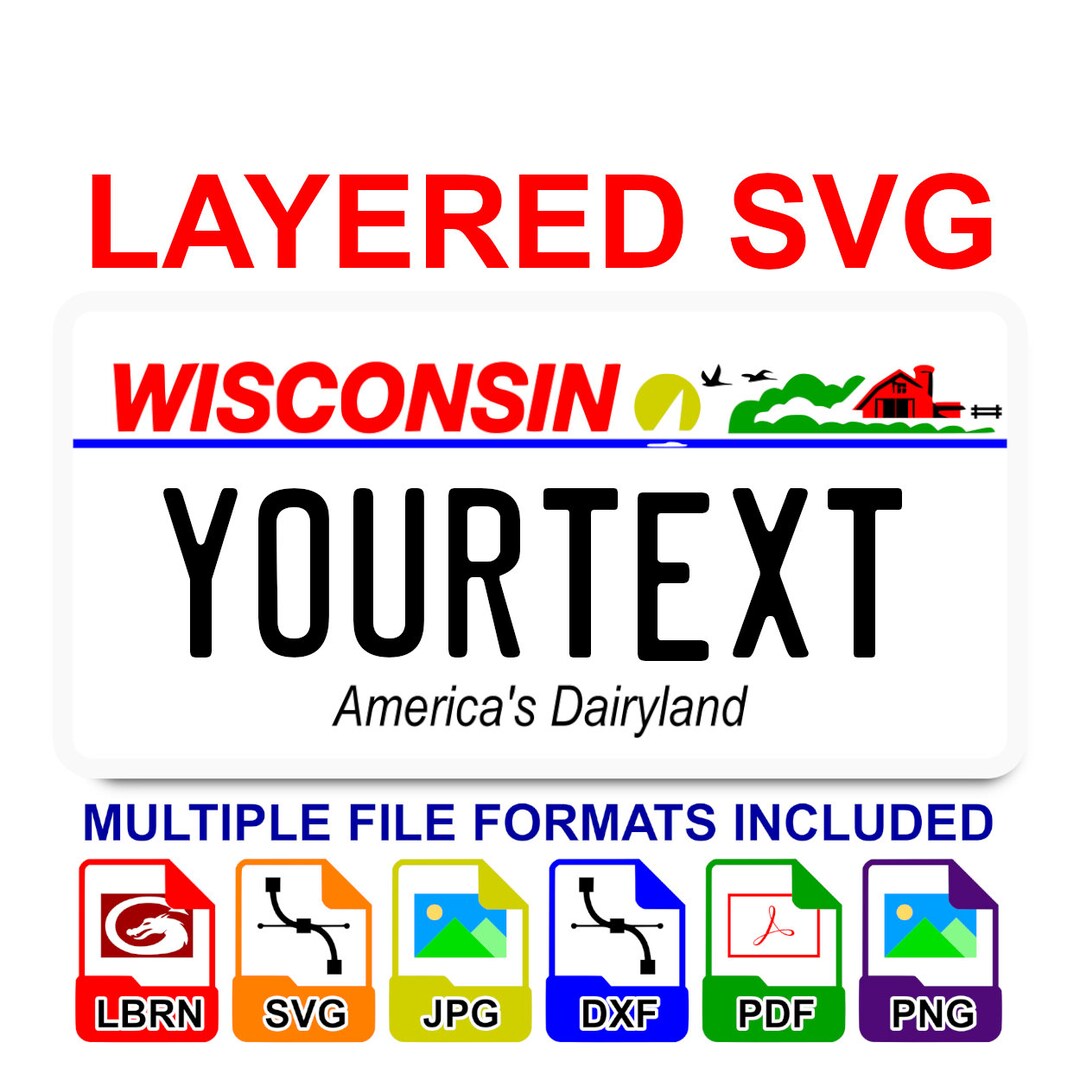 Wisconsin License Plate SVG: Laser Cut File (digital Download) - Etsy