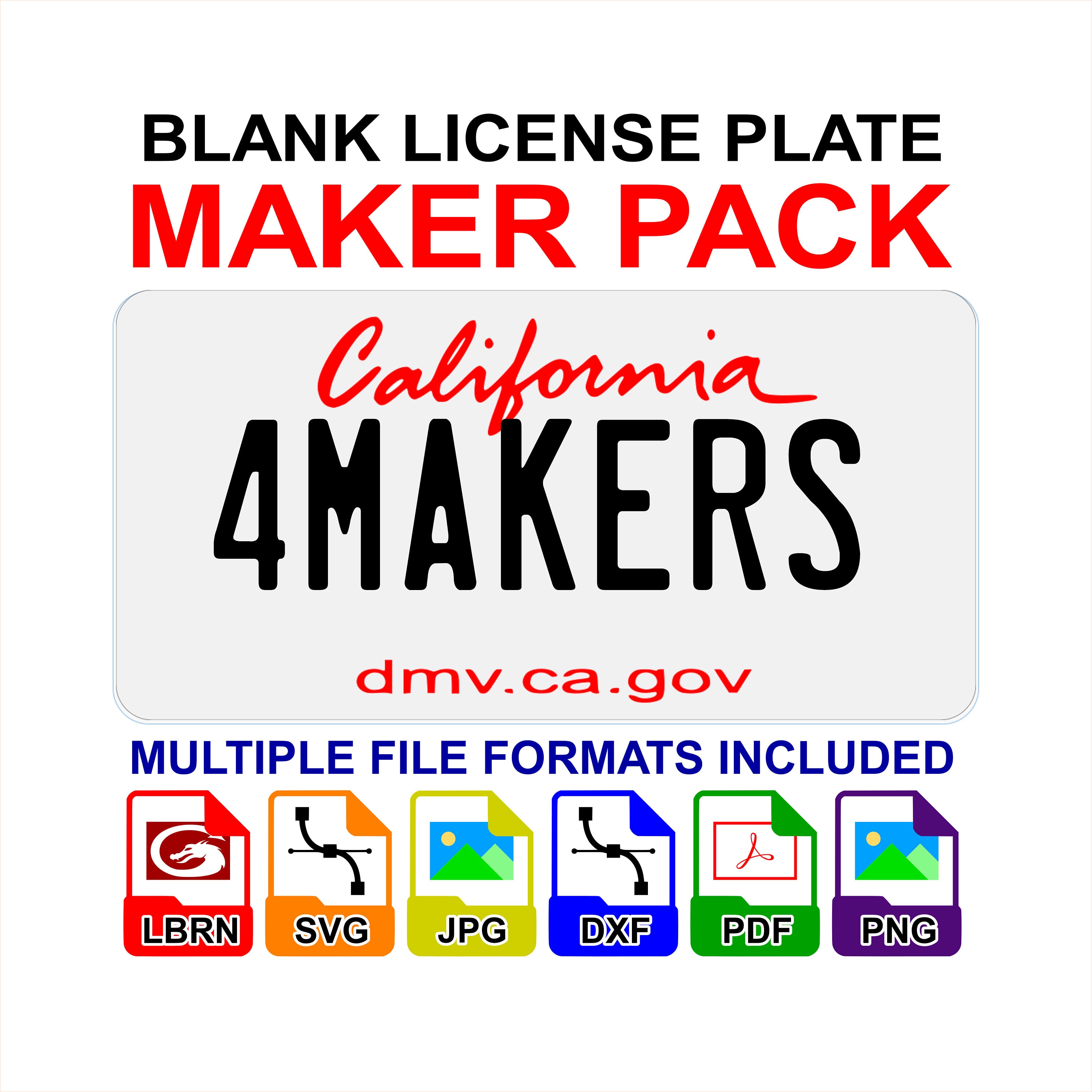California CA State License Plate Layered SVG Digital File - Lightburn ...