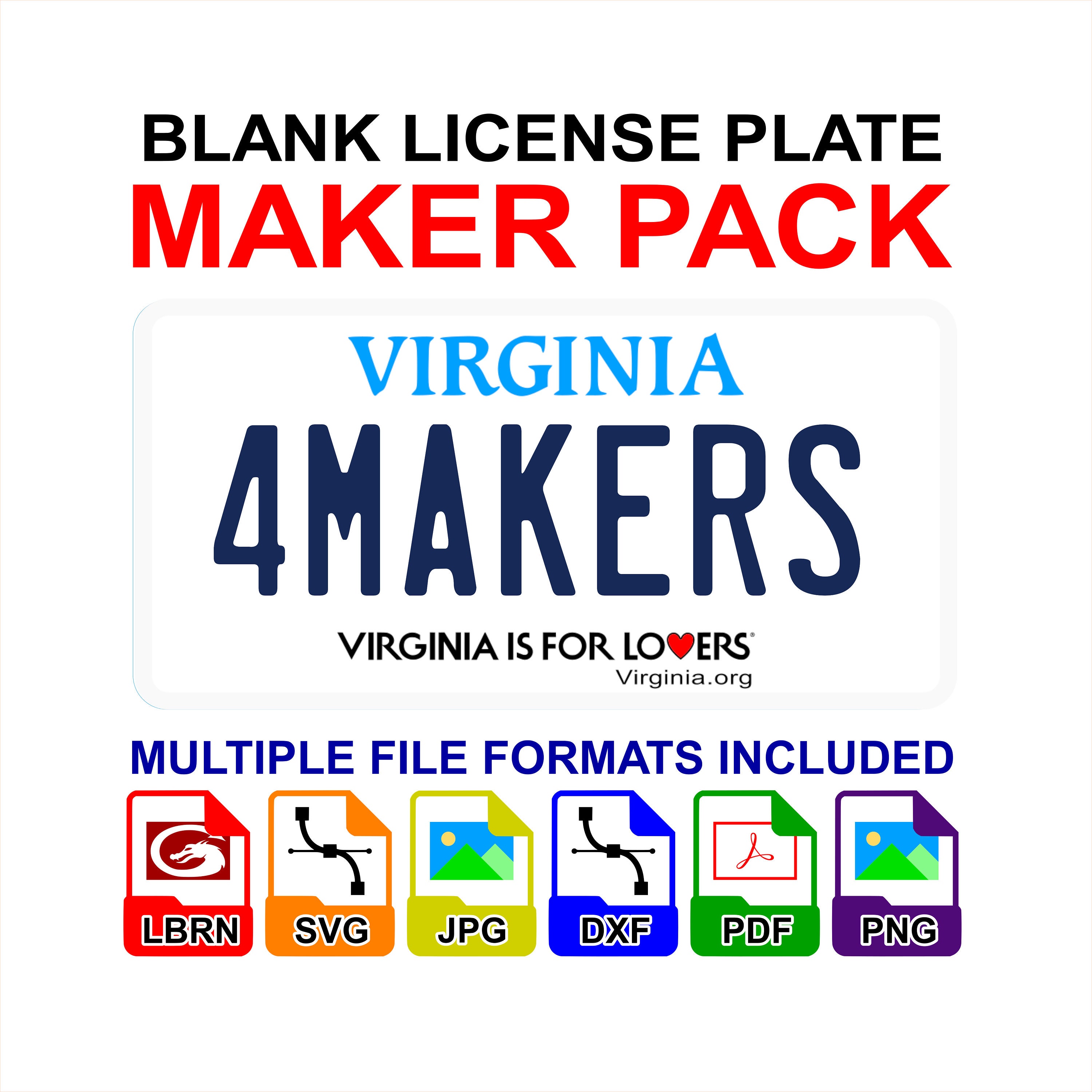 Virginia VA State License Plate Layered SVG Digital File - Lightburn ...