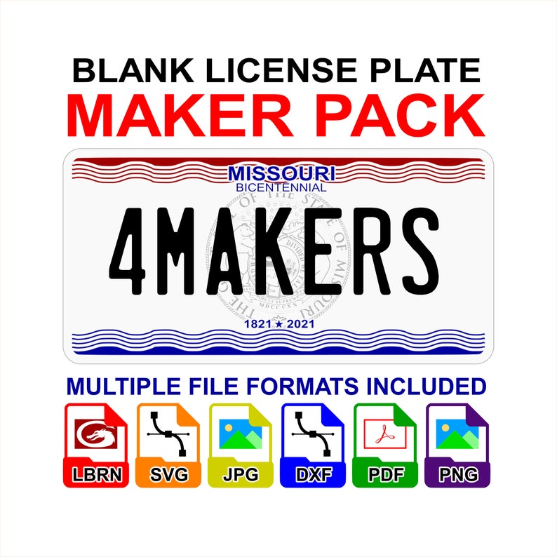 Missouri License Plate SVG - Layered Cut File for Cricut Glowforge ...