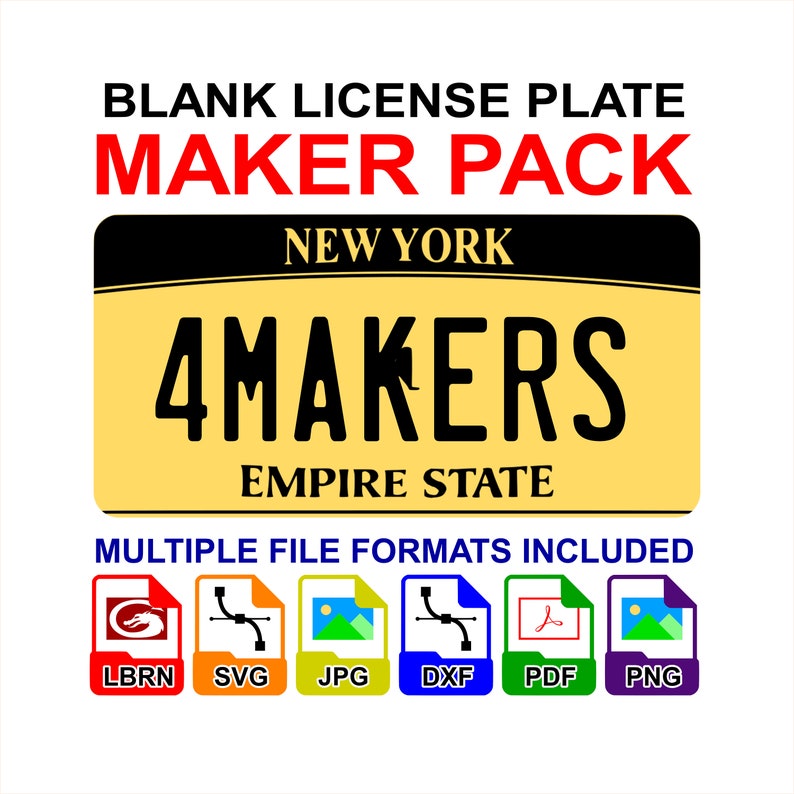 New York License Plate SVG – Layered Cut File, Font Included (digital ...