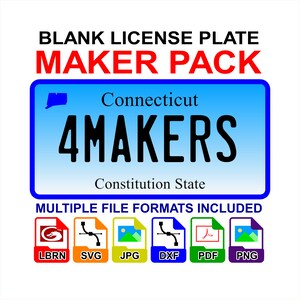 Connecticut CT State License Plate Layered SVG Digital File - Lightburn ...