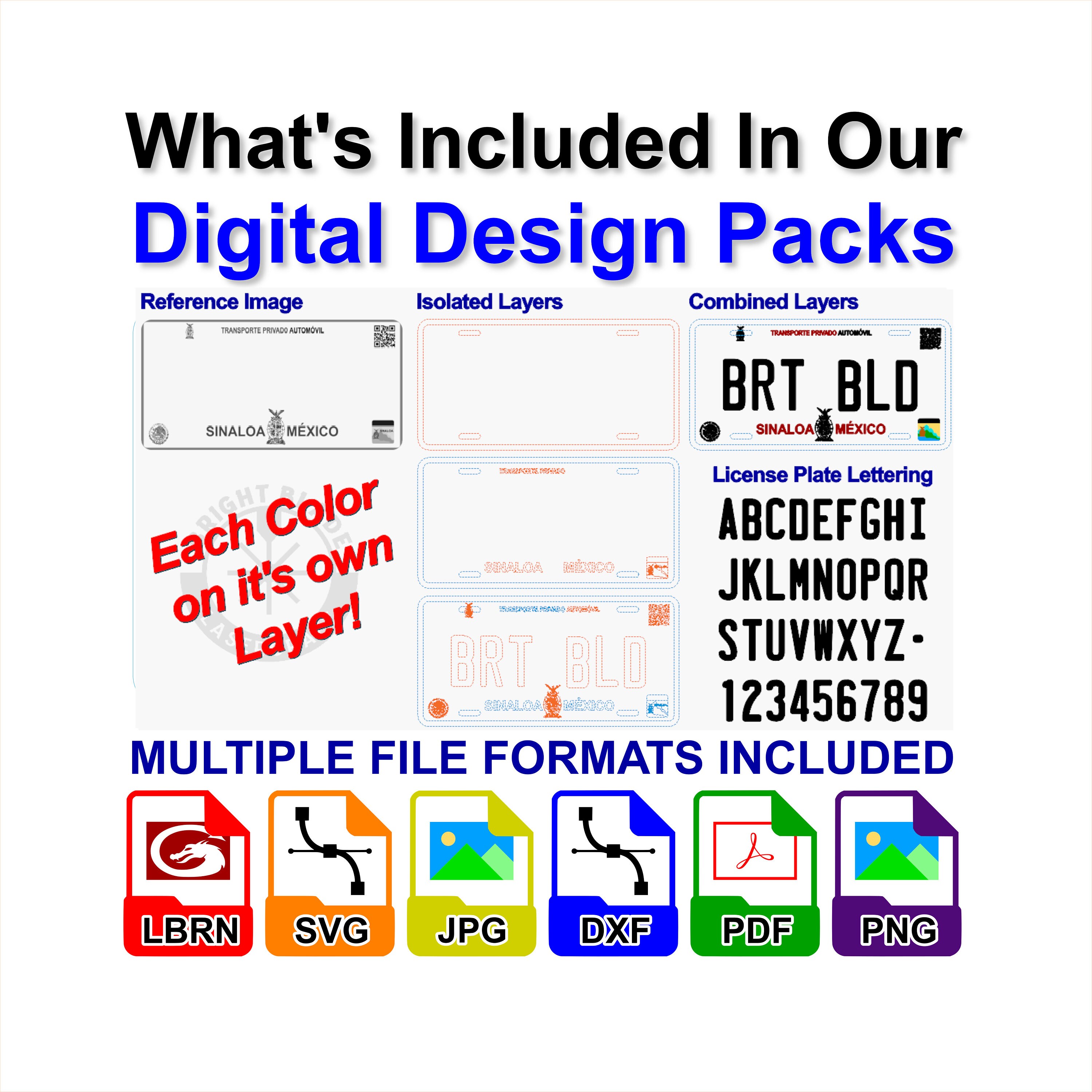 Sinaloa Mexico License Plate Digital File Layered SVG - Lightburn ...