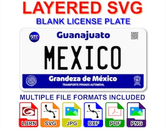 Ciudad De Mexico License Plate Digital File Layered SVG - Lightburn ...