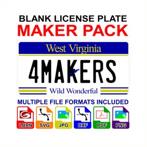 West Virginia License Plate SVG: Layered Laser Cut File (digital ...