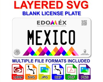 Chihuahua Mexico License Plate Digital File Layered SVG - Lightburn ...