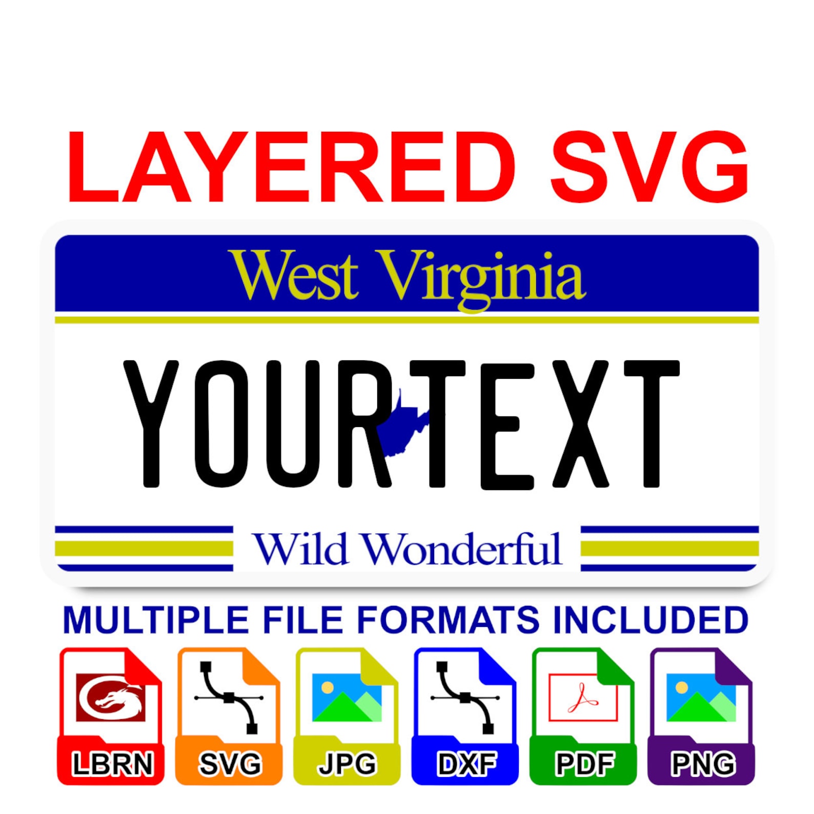 West Virginia License Plate SVG: Layered Laser Cut File (digital ...