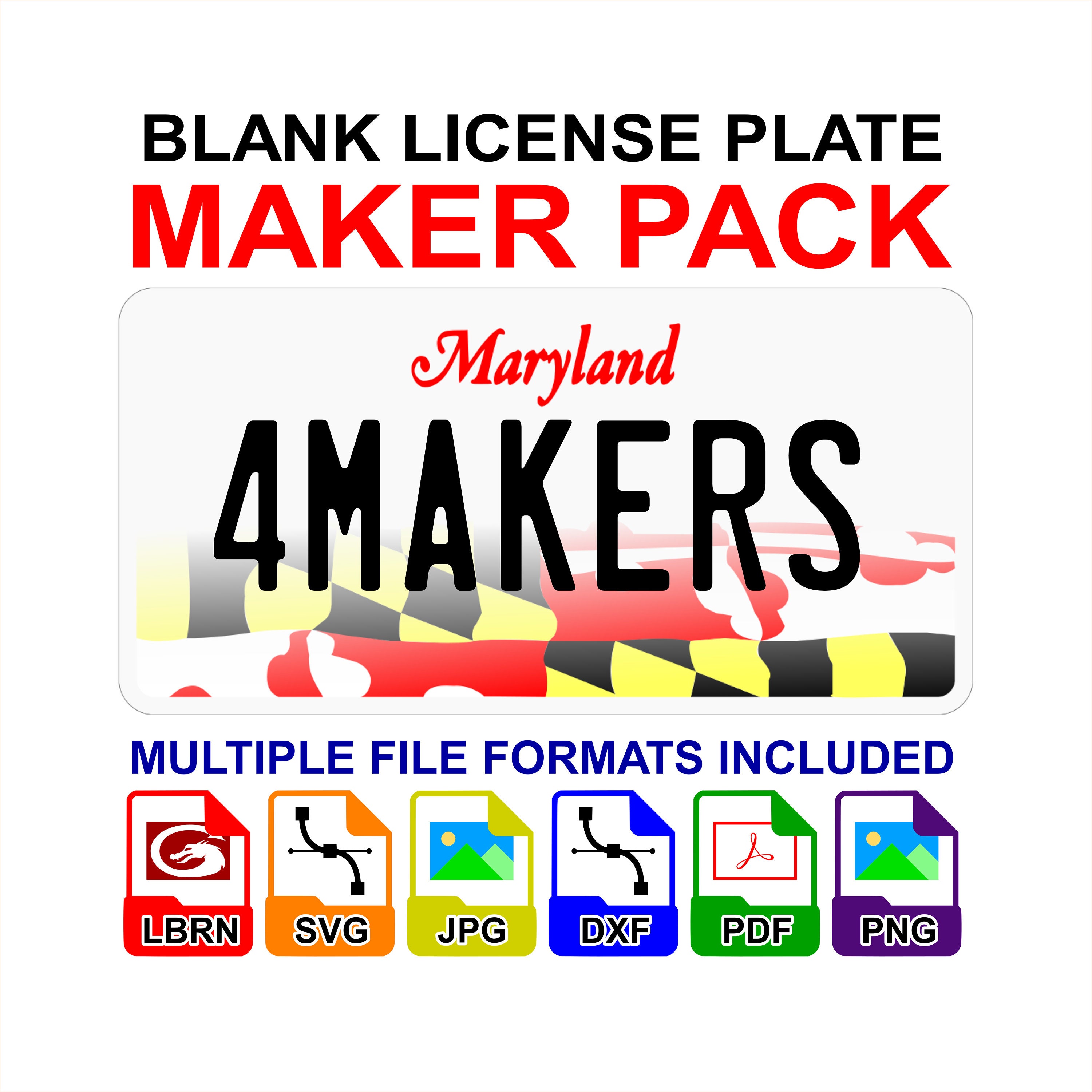 Maryland MD License Plate Digital File Layered SVG - Lightburn Cricut ...