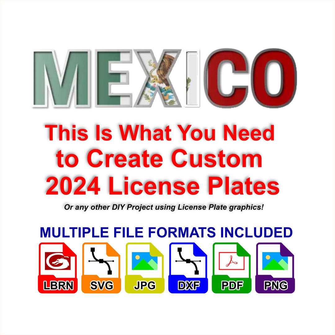 Mexico License Plate SVG Bundle - Layered Cut Files for Cricut ...