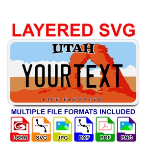 Utah License Plate Svg - Etsy
