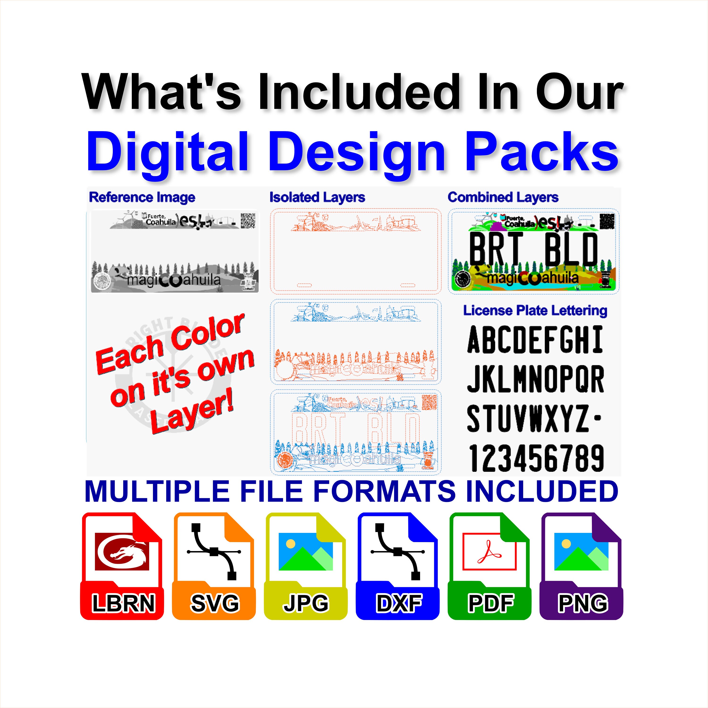 Coahuila Mexico License Plate Digital File Layered SVG - Lightburn ...
