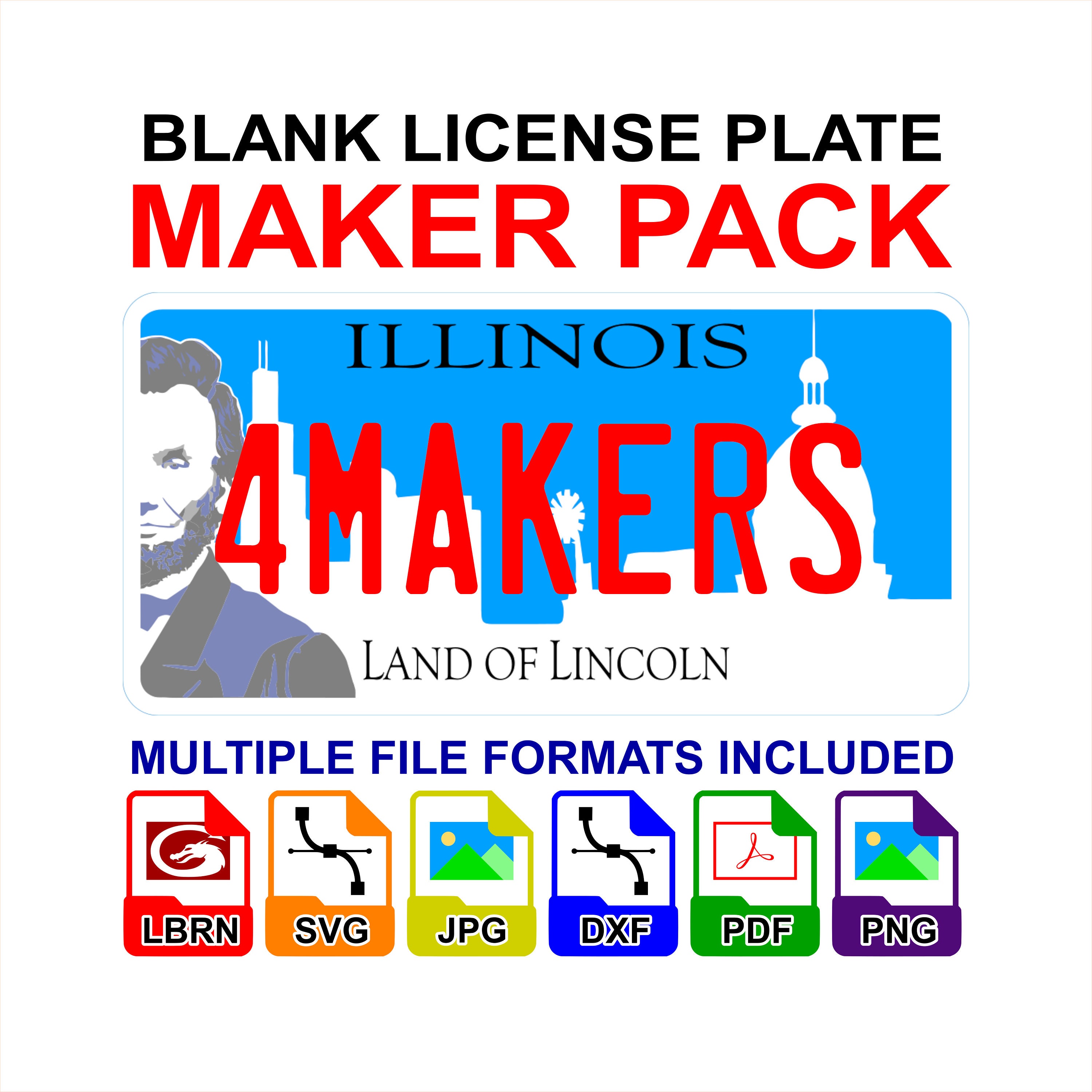 Illinois IL License Plate Digital File Layered SVG - Lightburn Cricut ...