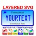Connecticut CT State License Plate Layered SVG Digital File - Lightburn ...