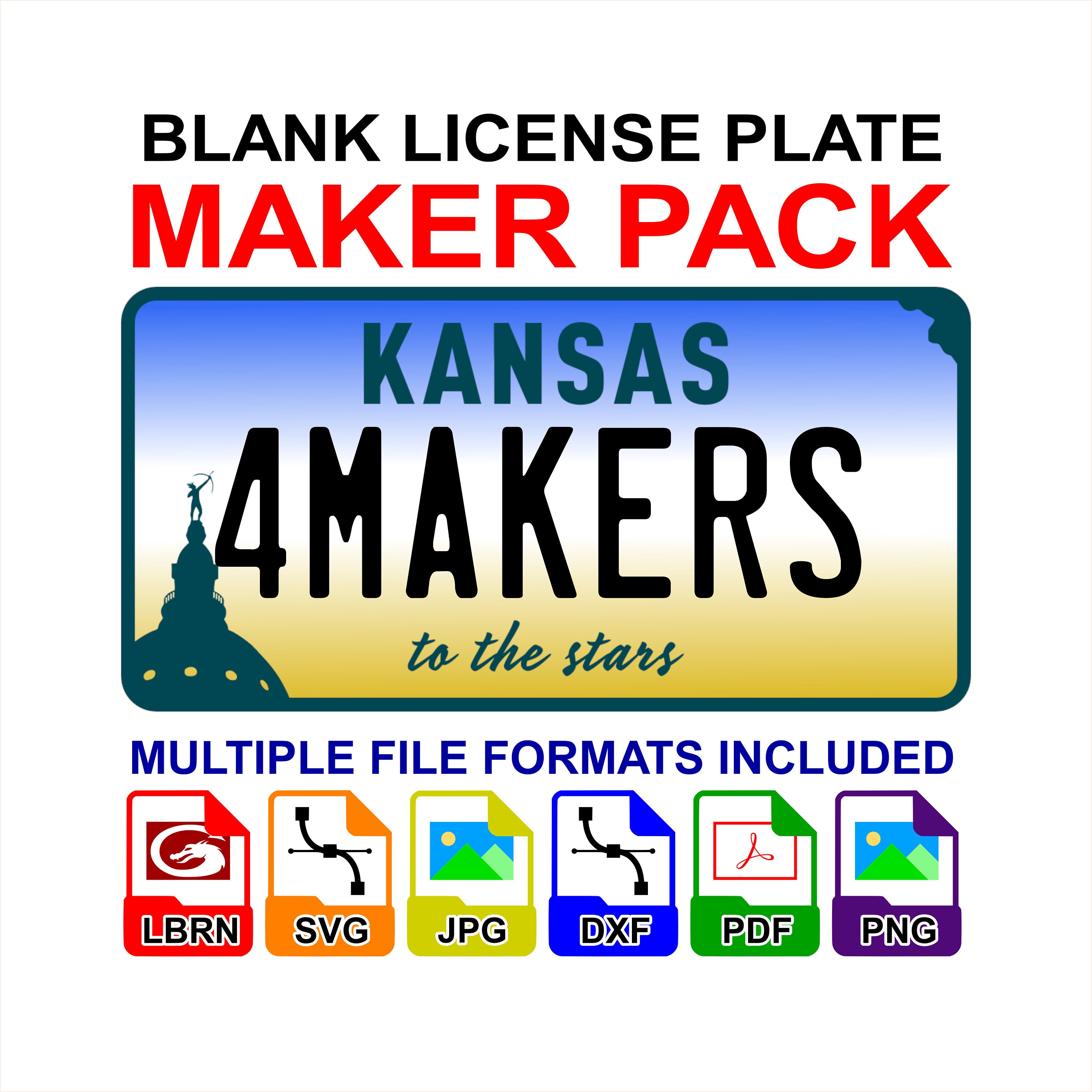Kansas License Plate SVG - Layered Cut File for Cricut Glowforge Laser ...