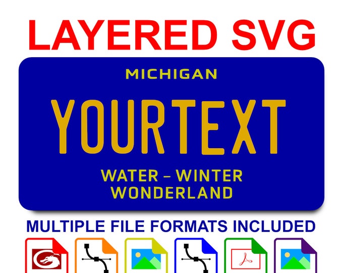 Choice of Vintage Michigan Great Lakes White on Blue License Plate ...