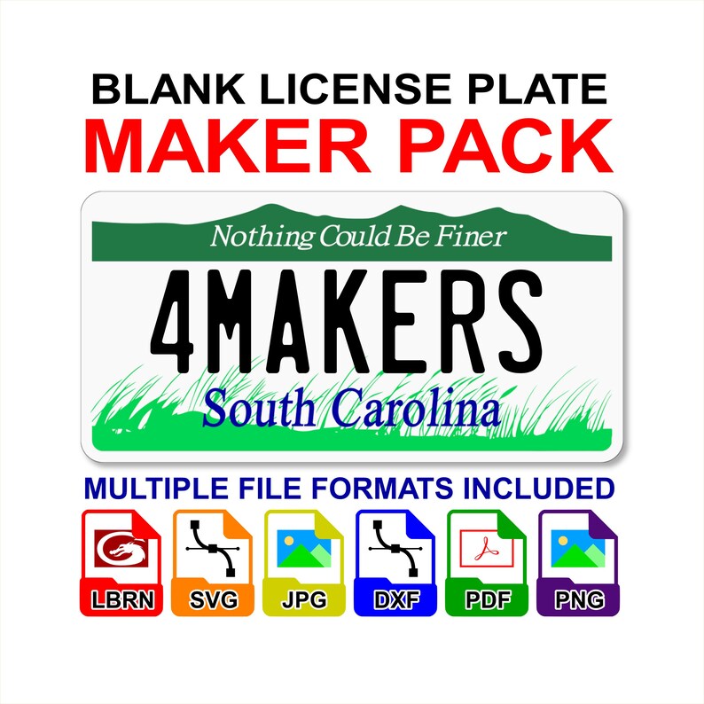 South Carolina License Plate SVG: Laser Cut File (digital Download) - Etsy