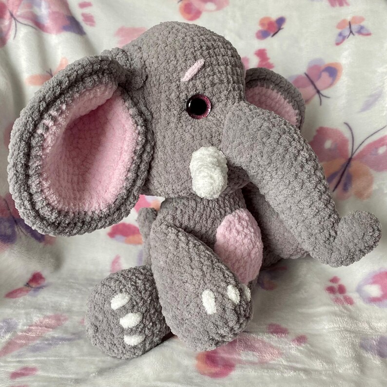Elephant Plush Stuffed Animal - Crochet Amigurumi - Etsy