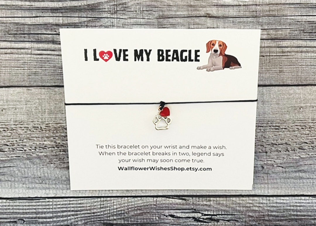 I Love My Beagle Wish Bracelet, Tie on Wish Bracelet, Wish Bracelet ...