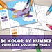 30 Color by Number Printable Coloring Pages, Kids Activity (digital ...
