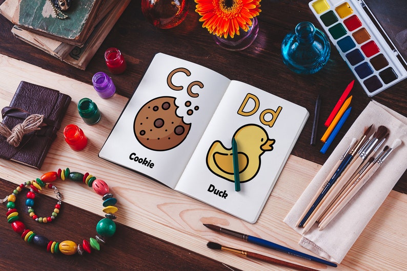 Alphabet Worksheet Coloring Pages for Kids, ABC Digital Coloring Book ...