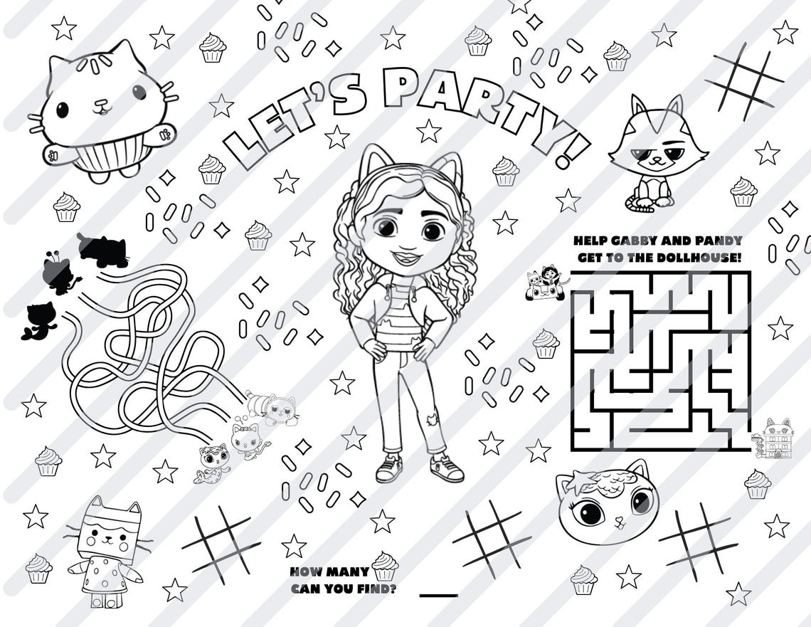 Gabby's Dollhouse Printable Activity Mat - Etsy