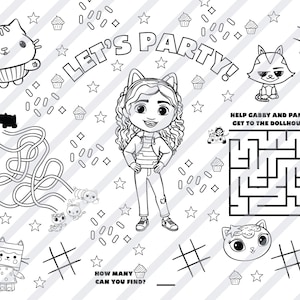 Gabby's Dollhouse Printable Activity Mat - Etsy