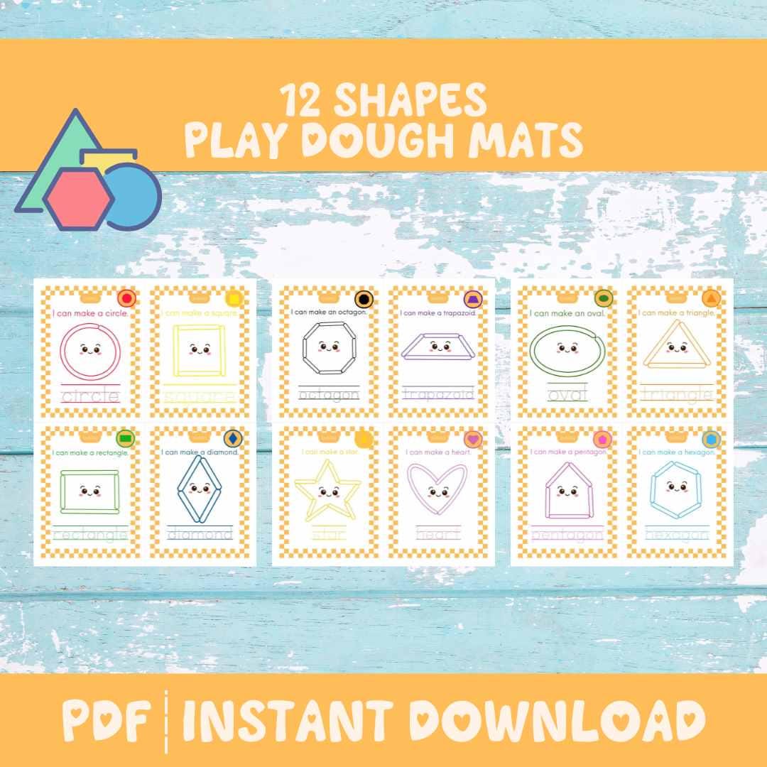 Shapes Play Dough Mats: Printable Learning Activity (PDF) - Etsy Canada