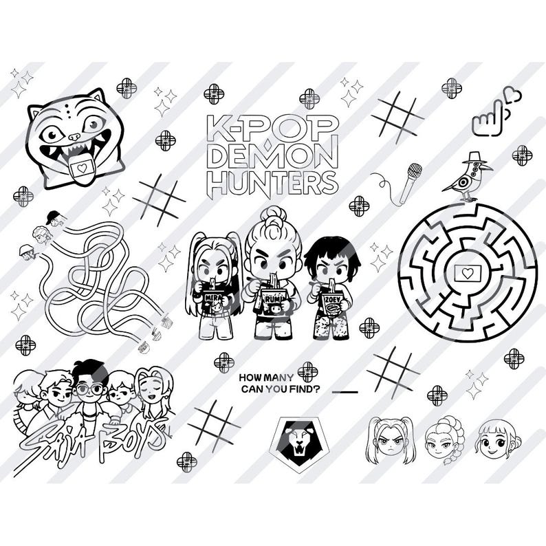 K-pop Demon Hunters Activity Mat - Etsy