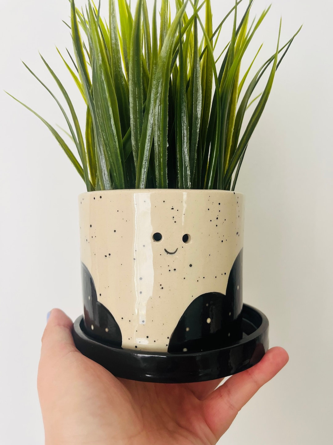 Small Happy Face Plant Pot | Handmade Plant Pot | Cute Planter ...