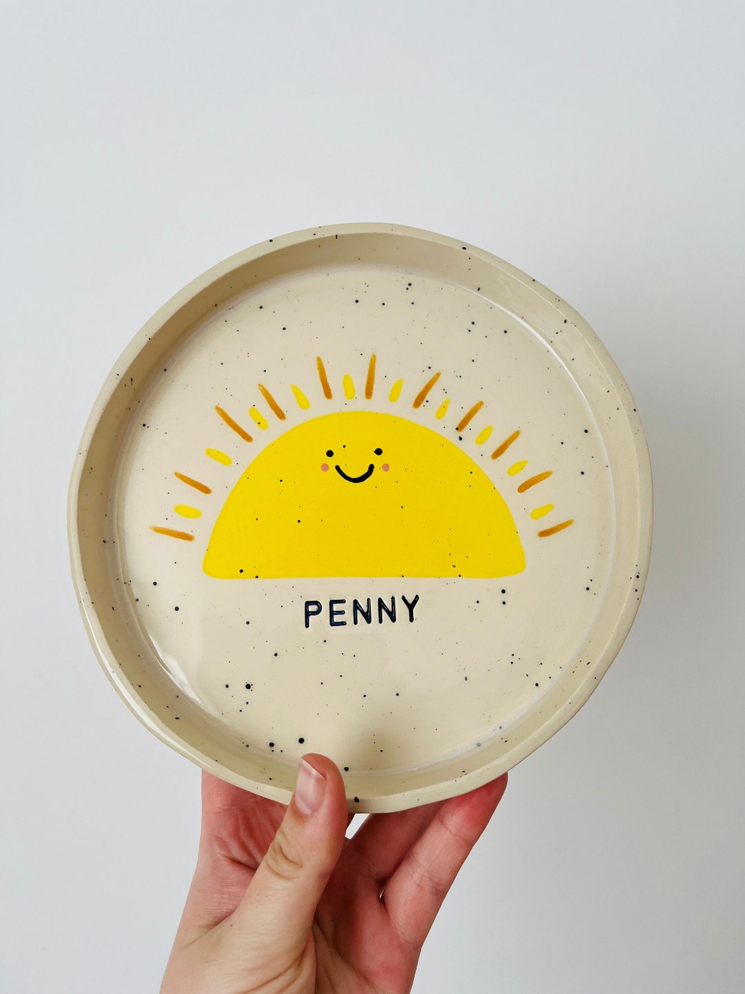 Small Personalised Sunshine Plate | Handmade Plate | Personalised Plate ...