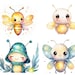 Cute Firefly Clipart, Watercolor Fireflies Clipart, Cute Insects PNG ...