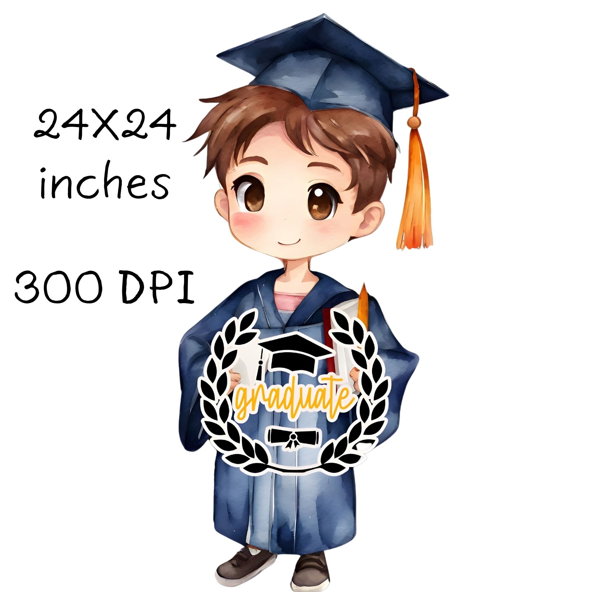 Watercolor Graduation Clipart Graduation Student Diploma PNG Instant ...