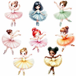 Watercolor Ballerina Clipart, Pastel Ballet PNG - Etsy