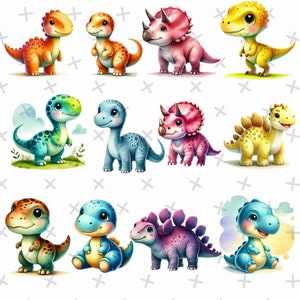 Watercolor Dinosaur Clipart, Dinosaur PNG, Cute Dinosaur Clipart ...