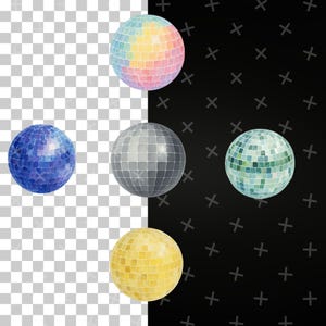 Watercolor Disco Ball Clipart: 36 PNG Files (digital Download) - Etsy